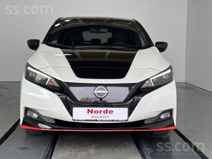 White Nissan Leaf 2022 in Riga, with an engine capacity of 0.00 L and mileage of 73 thousand km for 19980 €, photo 1 on AUTOMOTO.COM.LV