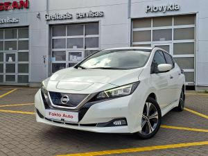 White Nissan Leaf 2022 in Vilnius, with an engine capacity of 0.00 L and mileage of 42 thousand km for 15200 €, photo  on AUTOMOTO.COM.LV
