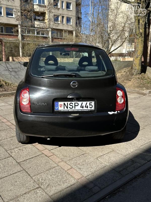 Melns Nissan Micra 2004 Viļņa, ar dzinēja tilpumu 1.20 L un nobraukumu 118 tūkst. km par 1600 €, foto 3 vietnē AUTOMOTO.COM.LV