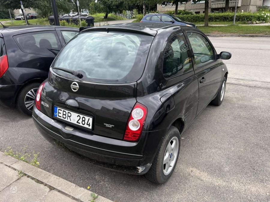 Melns Nissan Micra 2006 Viļņa, ar dzinēja tilpumu 1.24 L un nobraukumu 65 tūkst. km par 390 €, foto 3 vietnē AUTOMOTO.COM.LV