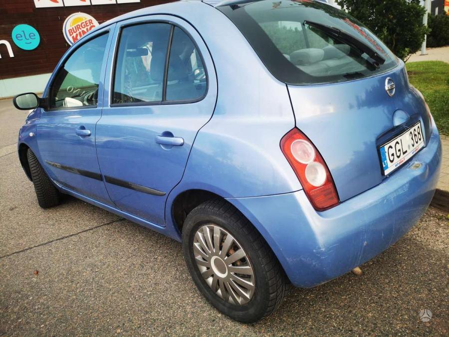 Blue Nissan Micra 2003 in Vilnius, with an engine capacity of 1.20 L and mileage of 215 thousand km for 1350 €, photo 8 on AUTOMOTO.COM.LV