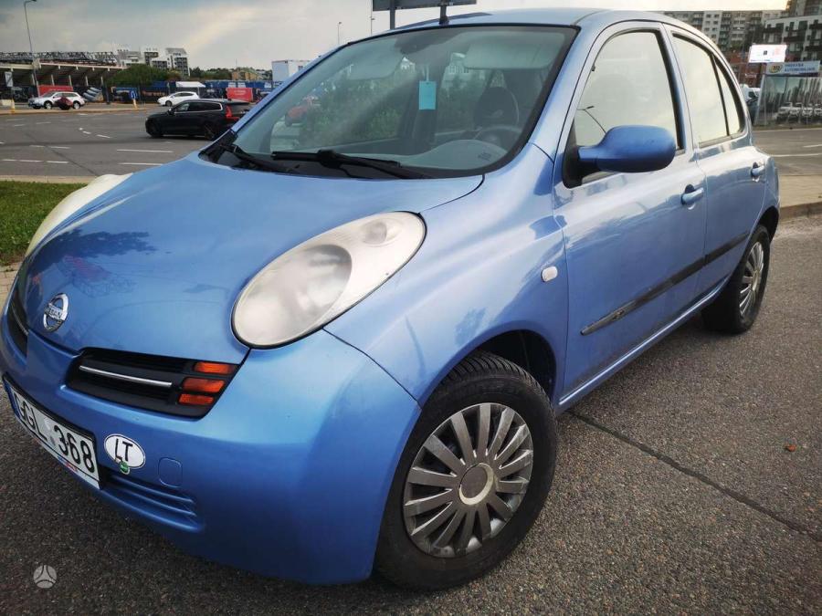 Blue Nissan Micra 2004 in Vilnius, with an engine capacity of 1.30 L and mileage of 210 thousand km for 1350 €, photo 1 on AUTOMOTO.COM.LV