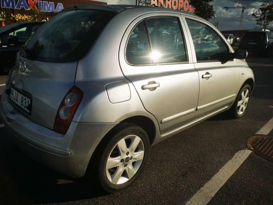 Pelēks Nissan Micra 2006 Viļņa, ar dzinēja tilpumu 1.20 L un nobraukumu 175 tūkst. km par 2550 €, foto 5 vietnē AUTOMOTO.COM.LV