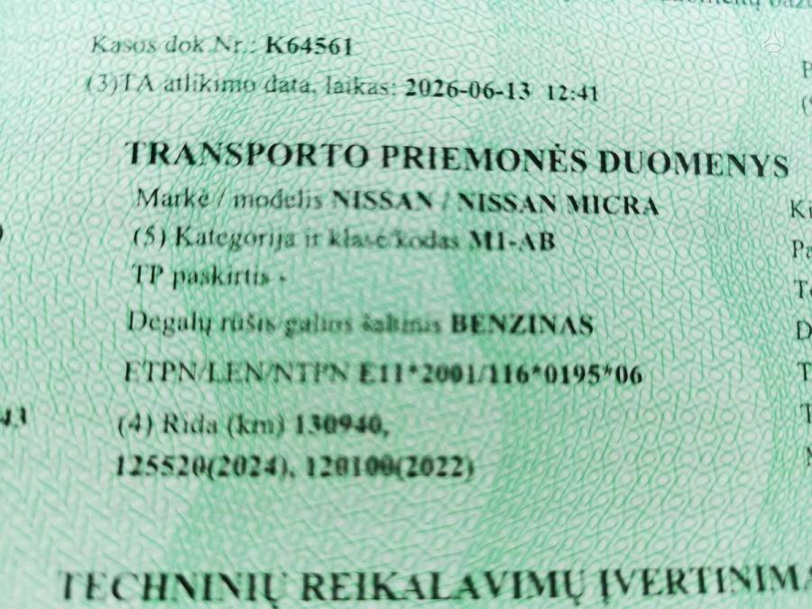 Grey Nissan Micra 2006 in Vilnius, with an engine capacity of 1.40 L and mileage of 133 thousand km for 2850 €, photo 9 on AUTOMOTO.COM.LV
