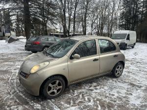 Pelēks Nissan Micra 2004 Viļņa, ar dzinēja tilpumu 1.20 L un nobraukumu 270 tūkst. km par 1000 €, foto  vietnē AUTOMOTO.COM.LV