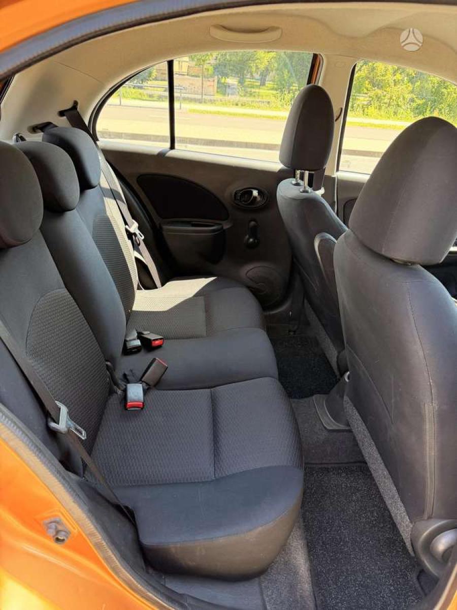 Orange Nissan Micra 2011 in Vilnius, with an engine capacity of 1.20 L and mileage of 160 thousand km for 2300 €, photo 13 on AUTOMOTO.COM.LV