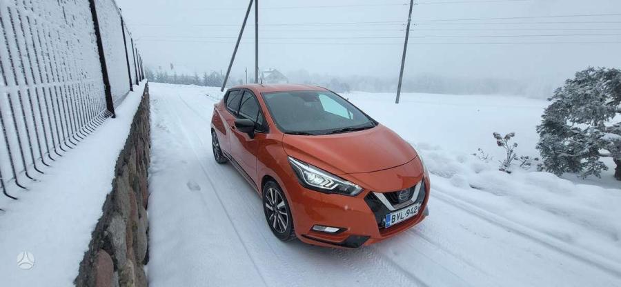 Orange Nissan Micra 2018 in Kelme, with an engine capacity of 0.90 L and mileage of 34 thousand km for 8450 €, photo 3 on AUTOMOTO.COM.LV