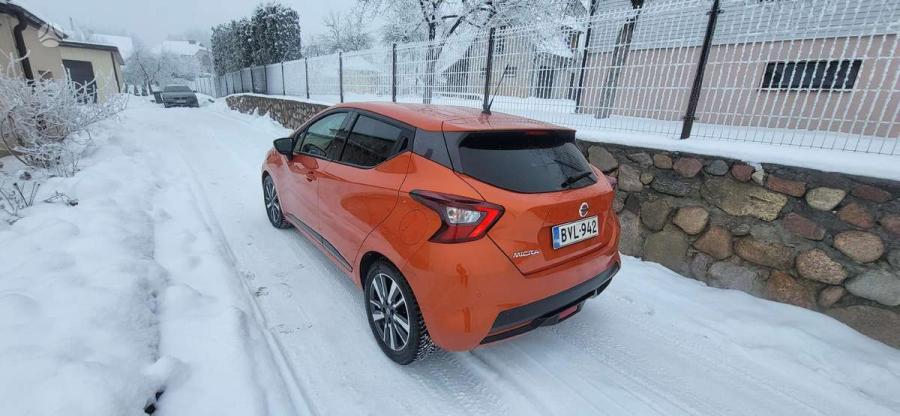 Orange Nissan Micra 2018 in Kelme, with an engine capacity of 0.90 L and mileage of 34 thousand km for 8450 €, photo 6 on AUTOMOTO.COM.LV