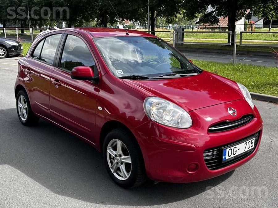 Red Nissan Micra 2012 in Riga, with an engine capacity of 1.20 L and mileage of 130 thousand km for 3500 €, photo 1 on AUTOMOTO.COM.LV