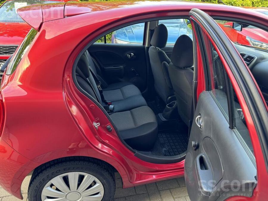 Red Nissan Micra 2017 in Riga, with an engine capacity of 1.20 L and mileage of 95 thousand km for 5400 €, photo 10 on AUTOMOTO.COM.LV