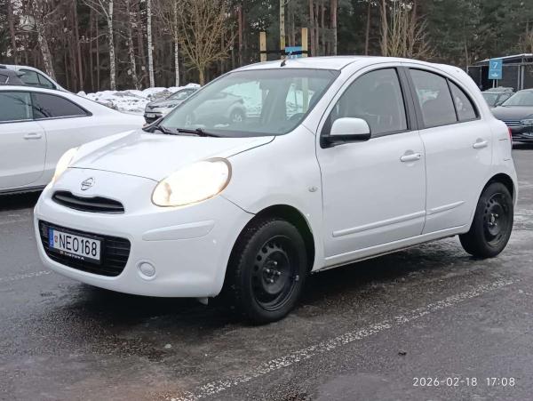 White Nissan Micra 2012 in Vilnius, with an engine capacity of 1.20 L and mileage of 94 thousand km for 3200 €, photo 2 on AUTOMOTO.COM.LV