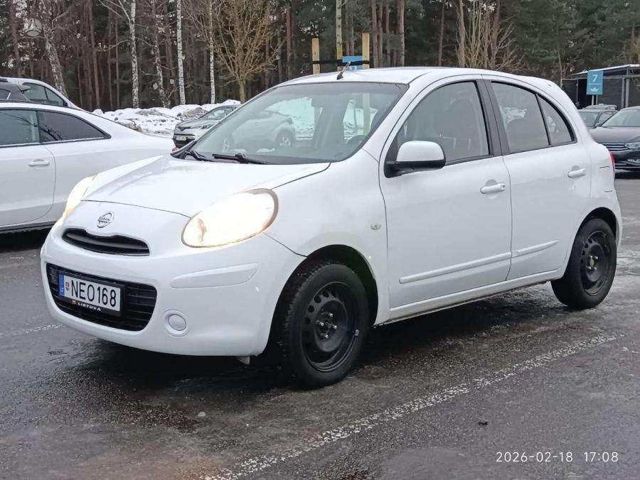 White Nissan Micra 2012 in Vilnius, with an engine capacity of 1.20 L and mileage of 94 thousand km for 3200 €, photo 2 on AUTOMOTO.COM.LV