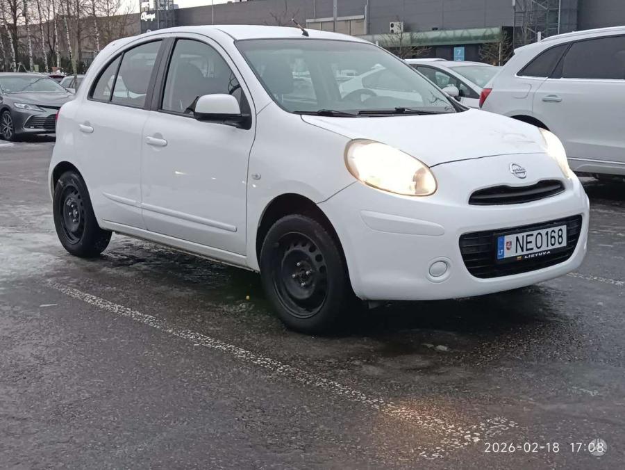White Nissan Micra 2012 in Vilnius, with an engine capacity of 1.20 L and mileage of 94 thousand km for 3200 €, photo 3 on AUTOMOTO.COM.LV