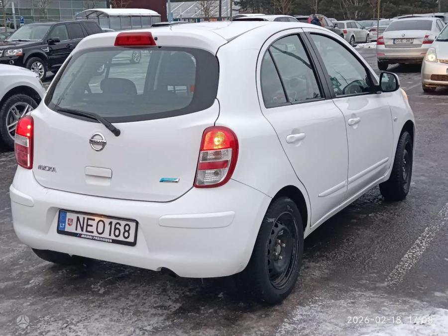 White Nissan Micra 2012 in Vilnius, with an engine capacity of 1.20 L and mileage of 94 thousand km for 3200 €, photo 4 on AUTOMOTO.COM.LV