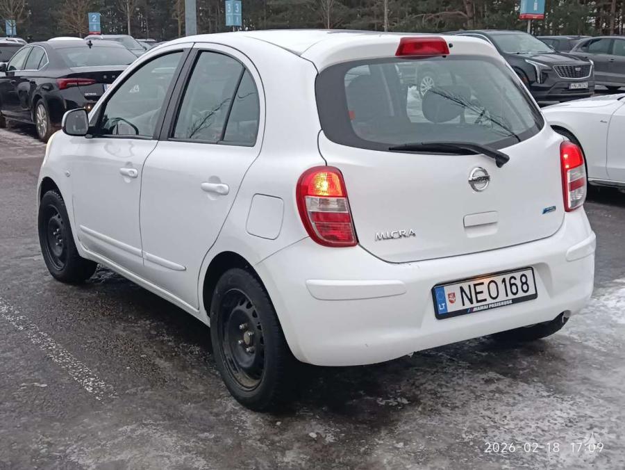 White Nissan Micra 2012 in Vilnius, with an engine capacity of 1.20 L and mileage of 94 thousand km for 3200 €, photo 5 on AUTOMOTO.COM.LV