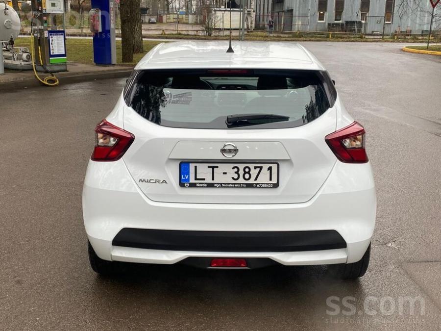 White Nissan Micra 2018 in Riga, with an engine capacity of 1.00 L and mileage of 0 thousand km for 7999 €, photo 4 on AUTOMOTO.COM.LV