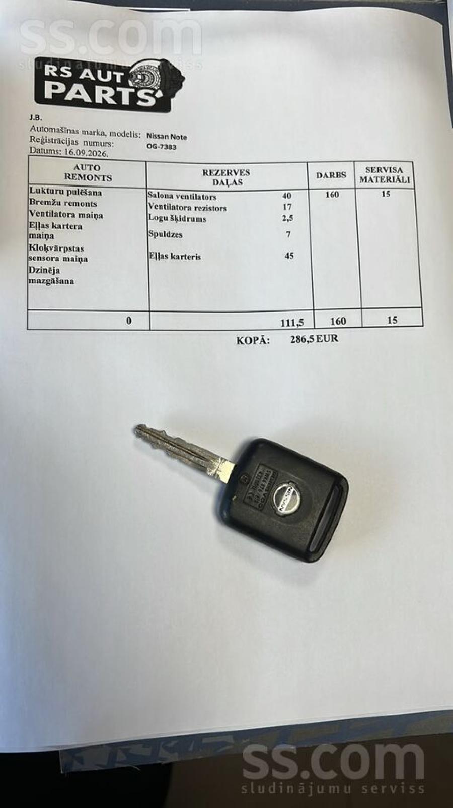 Black Nissan Note 2008 in Bauska, with an engine capacity of 1.40 L and mileage of 220 thousand km for 1690 €, photo 10 on AUTOMOTO.COM.LV