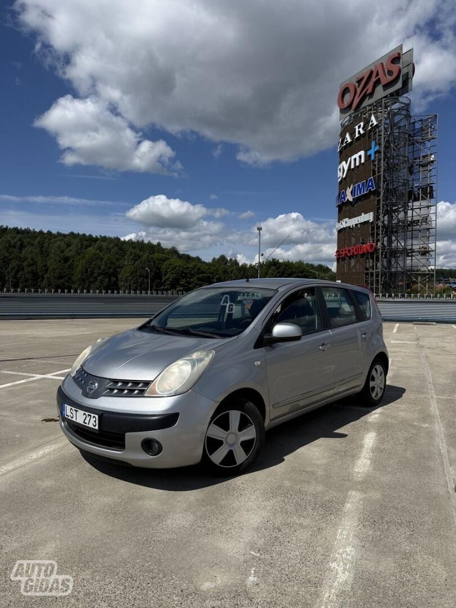 Grey Nissan Note 2006 in Vilnius, with an engine capacity of 1.60 L and mileage of 106 thousand km for 3700 €, photo 1 on AUTOMOTO.COM.LV