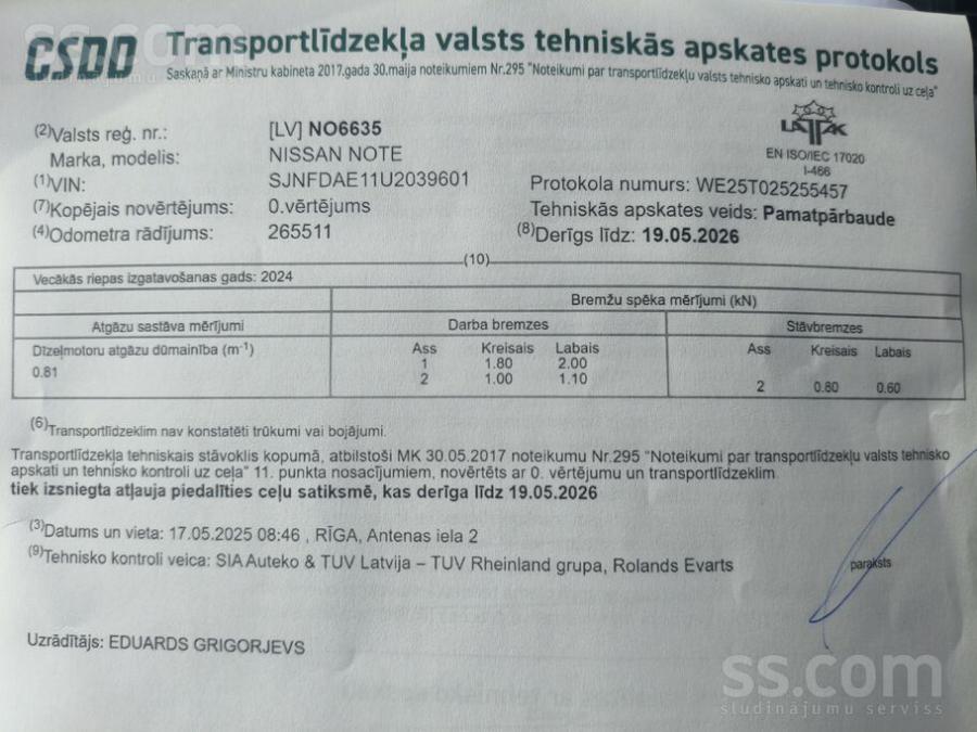 Pelēks Nissan Note 2009 Rīga, ar dzinēja tilpumu 1.50 L un nobraukumu 266 tūkst. km par 2200 €, foto 9 vietnē AUTOMOTO.COM.LV