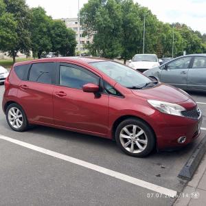 Red Nissan Note 2014 in Vilnius, with an engine capacity of 1.20 L and mileage of 217 thousand km for 3800 €, photo  on AUTOMOTO.COM.LV