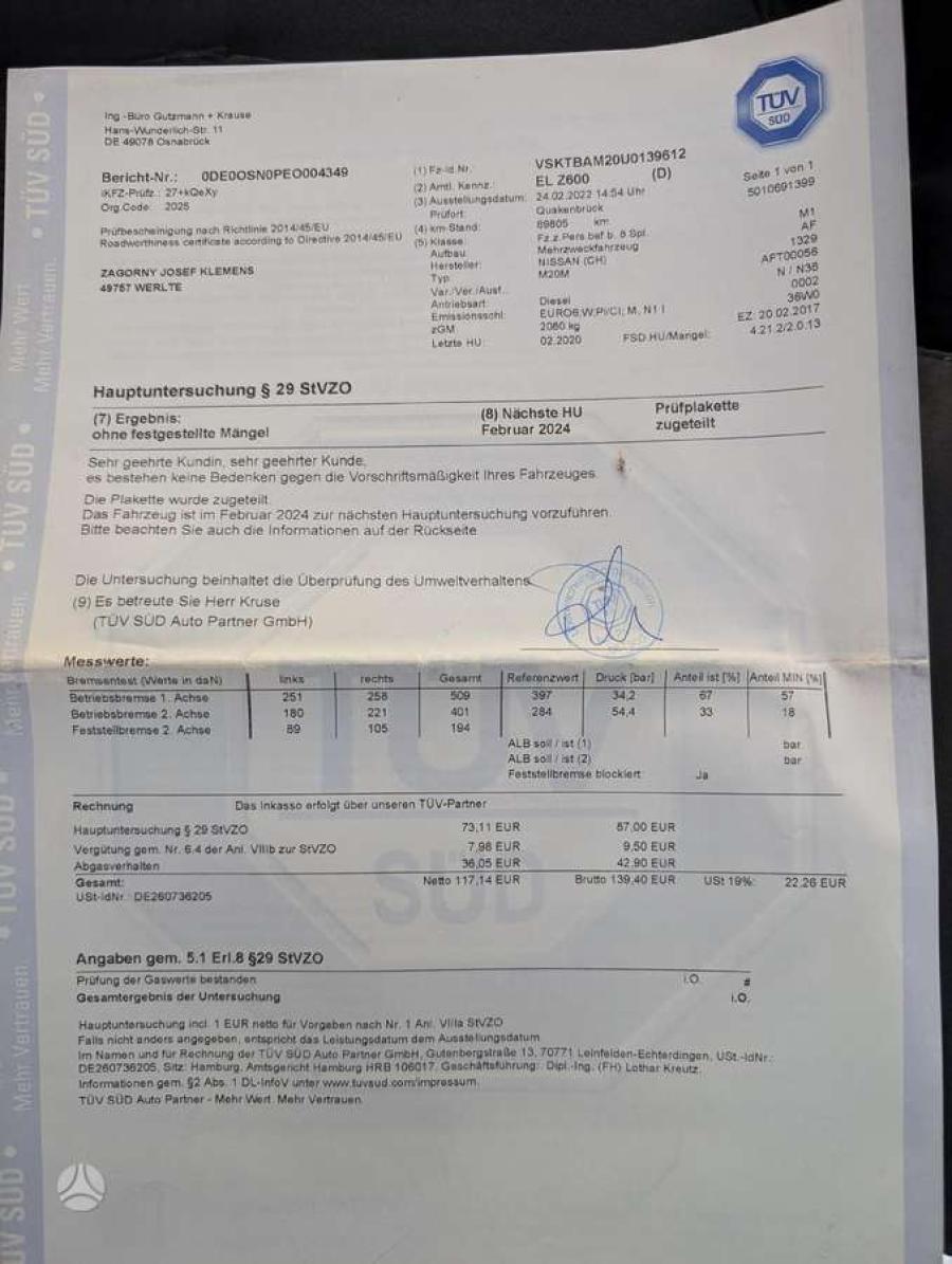 Синий Ниссан NV200 2017 в Каунас, объемом двигателя 1.50 л и пробегом 189 тыс. км за 7950 €, фото 17 на AUTOMOTO.COM.LV