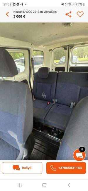 Nissan NV200 2013 Šauļi, ar dzinēja tilpumu 1.50 L un nobraukumu 370 tūkst. km par 3300 €, foto 9 vietnē AUTOMOTO.COM.LV