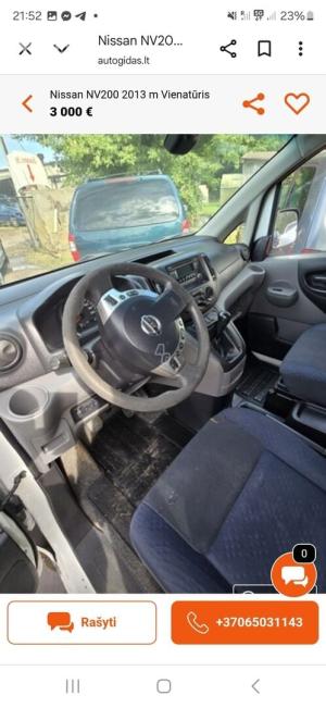 Nissan NV200 2013 Šauļi, ar dzinēja tilpumu 1.50 L un nobraukumu 370 tūkst. km par 3300 €, foto 10 vietnē AUTOMOTO.COM.LV