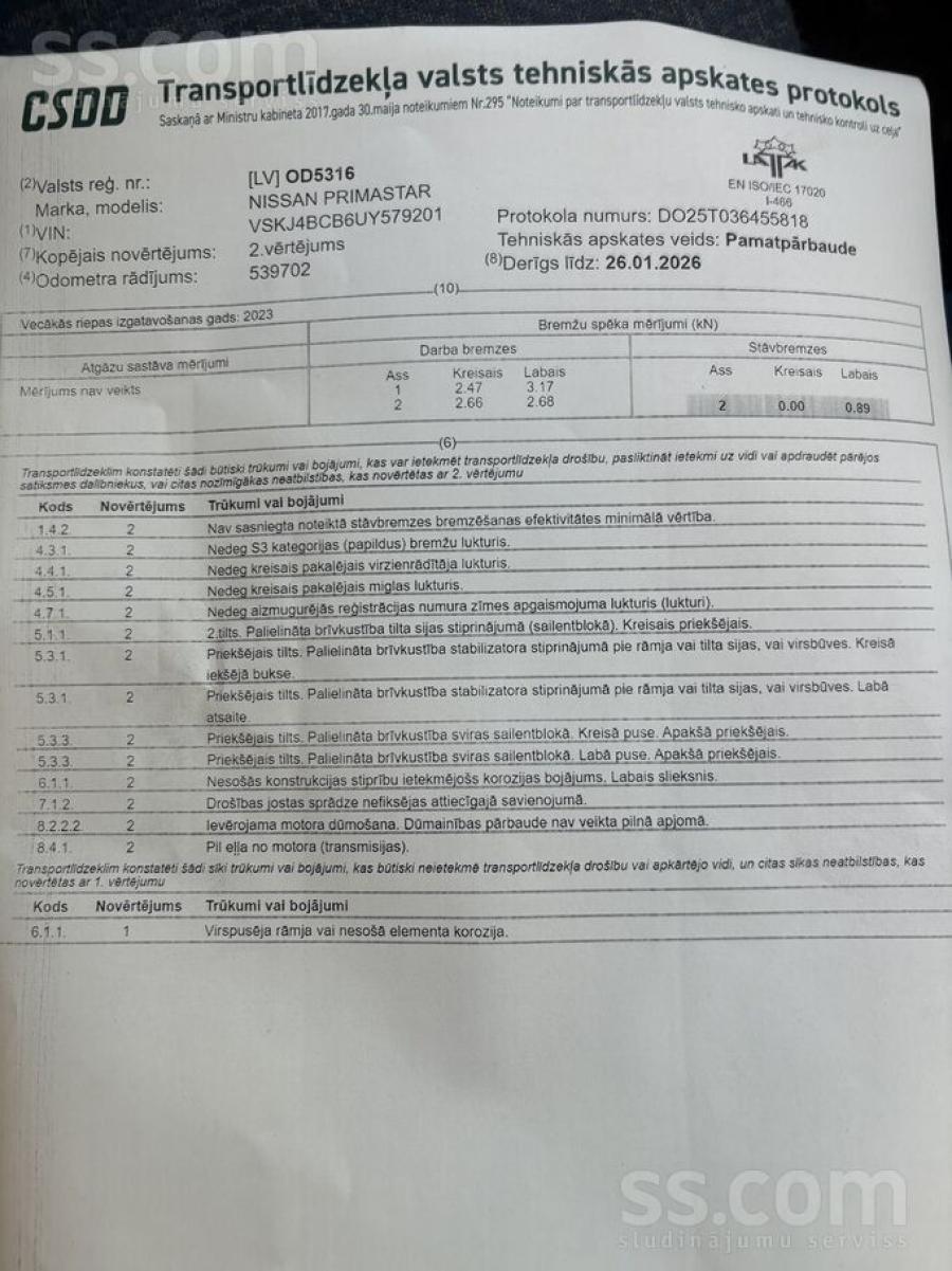 Фиолетовый Ниссан Примастар 2006 в Добеле, объемом двигателя 1.90 л и пробегом 530 тыс. км за 1500 €, фото 2 на AUTOMOTO.COM.LV