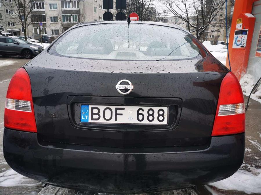 Black Nissan Primera 2006 in Vilnius, with an engine capacity of 1.80 L and mileage of 174 thousand km for 2550 €, photo 12 on AUTOMOTO.COM.LV