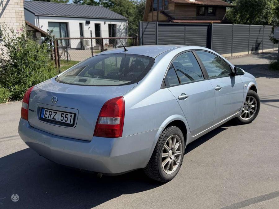 Blue Nissan Primera 2004 in Vilnius, with an engine capacity of 1.77 L and mileage of 239 thousand km for 500 €, photo 3 on AUTOMOTO.COM.LV