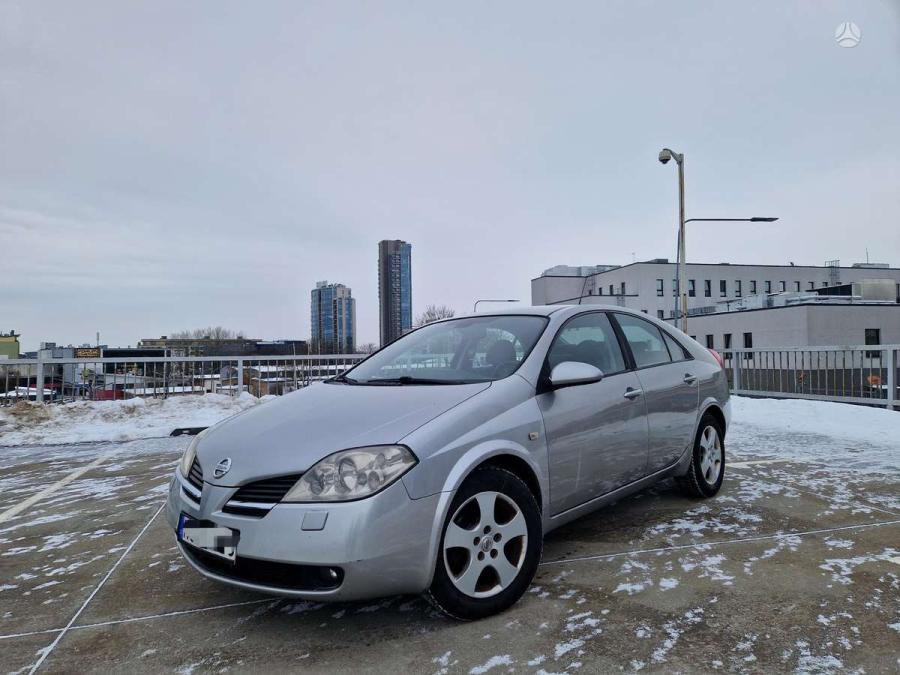 Pelēks Nissan Primera 2005 Viļņa, ar dzinēja tilpumu 1.87 L un nobraukumu 289 tūkst. km par 1450 €, foto 1 vietnē AUTOMOTO.COM.LV