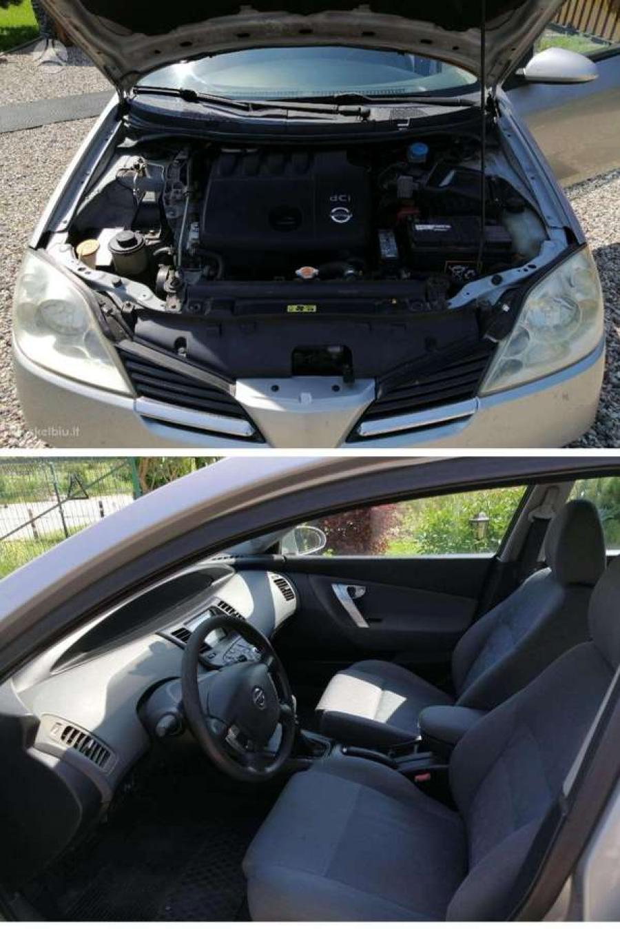 Pelēks Nissan Primera 2005 Viļņa, ar dzinēja tilpumu 1.87 L un nobraukumu 268 tūkst. km par 1100 €, foto 3 vietnē AUTOMOTO.COM.LV