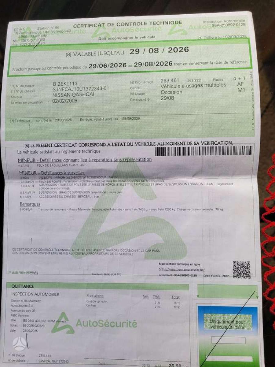 Черный Ниссан Кашкай 2009 в Юрбаркас, объемом двигателя 1.46 л и пробегом 280 тыс. км за 2800 €, фото 14 на AUTOMOTO.COM.LV