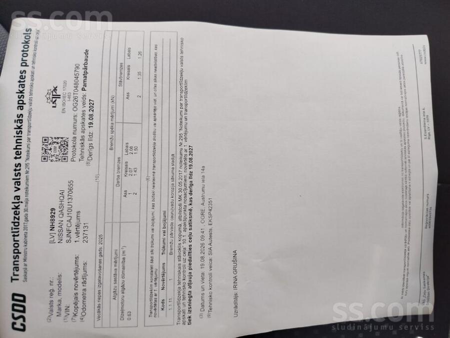 Melns Nissan Qashqai 2009 Ogre, ar dzinēja tilpumu 1.50 L un nobraukumu 237 tūkst. km par 3900 €, foto 19 vietnē AUTOMOTO.COM.LV