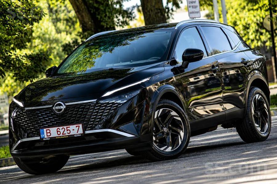 Black Nissan Qashqai 2025 in Riga, with an engine capacity of 1.30 L and mileage of 19 thousand km for 27490 €, photo 1 on AUTOMOTO.COM.LV
