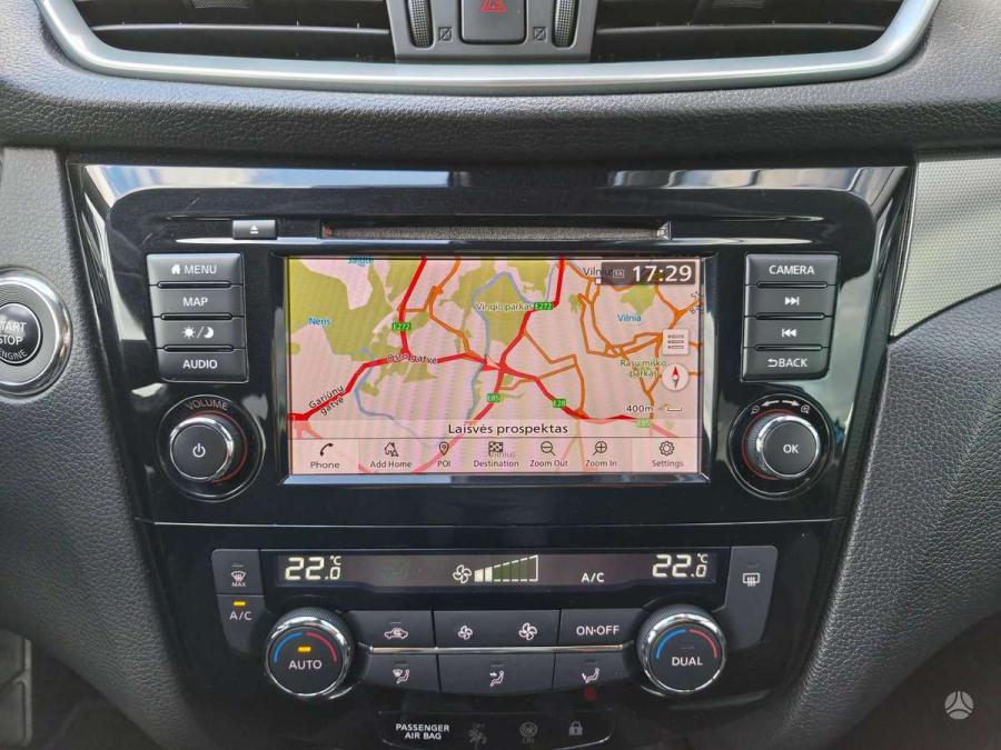 Blue Nissan Qashqai 2019 in Vilnius, with an engine capacity of 1.33 L and mileage of 110 thousand km for 14500 €, photo 19 on AUTOMOTO.COM.LV
