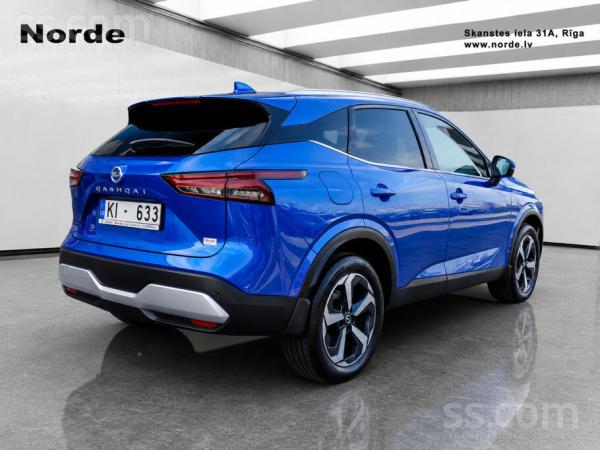 Nissan Qashqai 2021 in Riga on AUTOMOTO.COM.LV Blue Nissan Qashqai 2021 in Riga, with an engine capacity of 1.30 L and mileage of 104 thousand km for 18980 €, photo 3 on AUTOMOTO.COM.LV