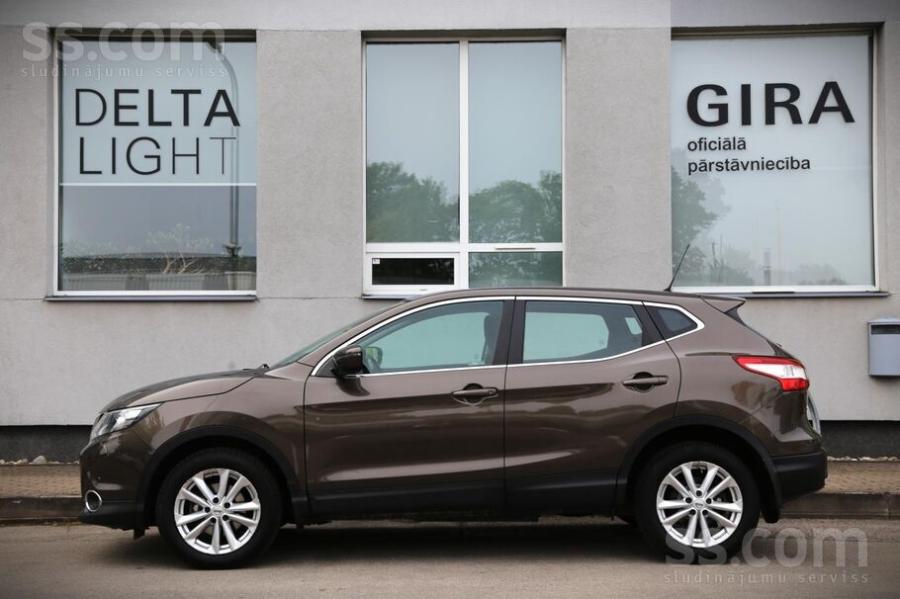 Brown Nissan Qashqai 2014 in Riga, with an engine capacity of 1.20 L and mileage of 123 thousand km for 7495 €, photo 3 on AUTOMOTO.COM.LV