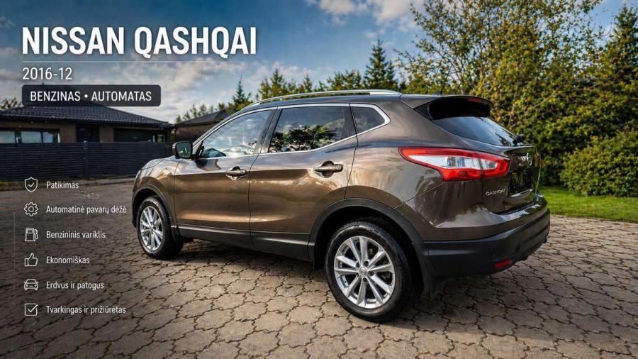 Brūns Nissan Qashqai 2016 Kauņa, ar dzinēja tilpumu 1.20 L un nobraukumu 89 tūkst. km par 9500 €, foto 1 vietnē AUTOMOTO.COM.LV