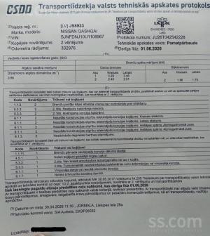 Ниссан Кашкай 2007 в Юрмала, объемом двигателя 1.90 л и пробегом 333 тыс. км за 2000 €, фото 10 на AUTOMOTO.COM.LV
