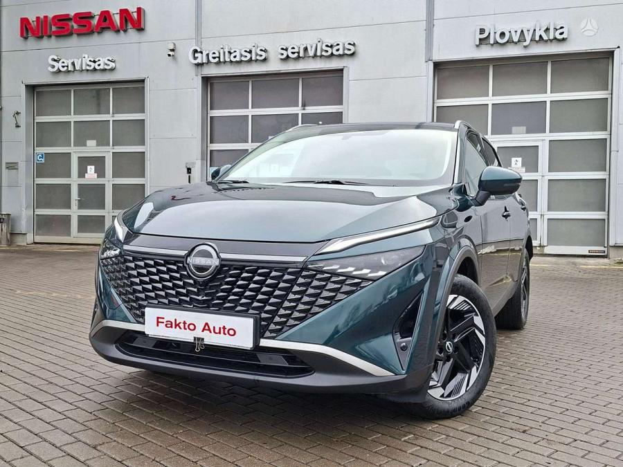 Green Nissan Qashqai 2025 in Vilnius, with an engine capacity of 1.33 L and mileage of 24 thousand km for 26450 €, photo 1 on AUTOMOTO.COM.LV