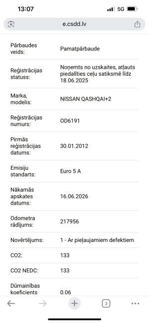 Серый Ниссан Кашкай 2012 в Екабпилс, объемом двигателя 1.60 л и пробегом 218 тыс. км за 6990 €, фото 31 на AUTOMOTO.COM.LV