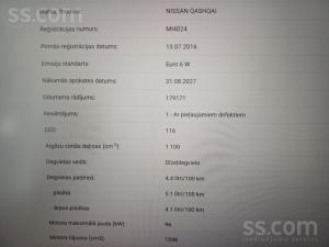Серый Ниссан Кашкай 2016 в Рига, объемом двигателя 1.60 л и пробегом 179 тыс. км за 6900 €, фото 9 на AUTOMOTO.COM.LV