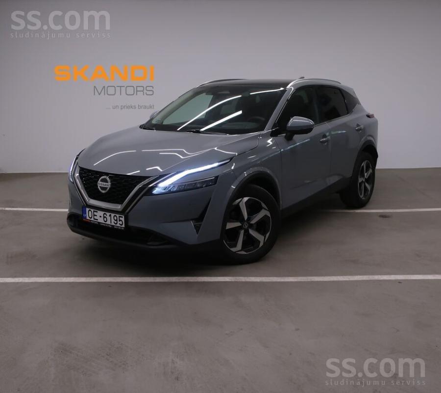 Grey Nissan Qashqai 2021 in Riga, with an engine capacity of 1.30 L and mileage of 58 thousand km for 22490 €, photo 1 on AUTOMOTO.COM.LV