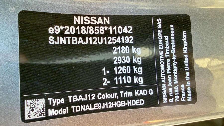 Pelēks Nissan Qashqai 2023 Šauļi, ar dzinēja tilpumu 1.48 L un nobraukumu 42 tūkst. km par 18750 €, foto 40 vietnē AUTOMOTO.COM.LV