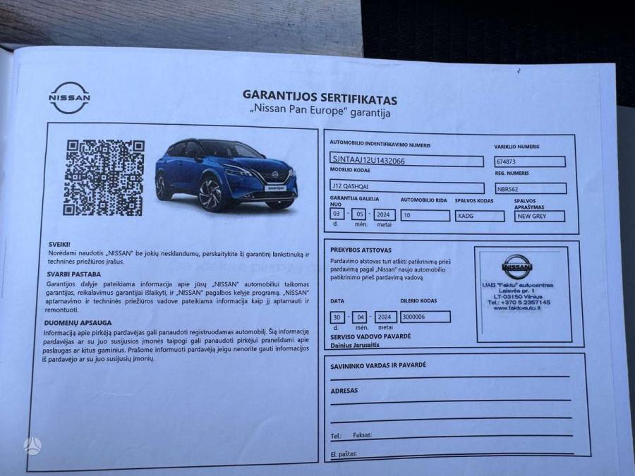 Серый Ниссан Кашкай 2024 в Вильнюс, объемом двигателя 1.30 л и пробегом 72 тыс. км за 23500 €, фото 30 на AUTOMOTO.COM.LV