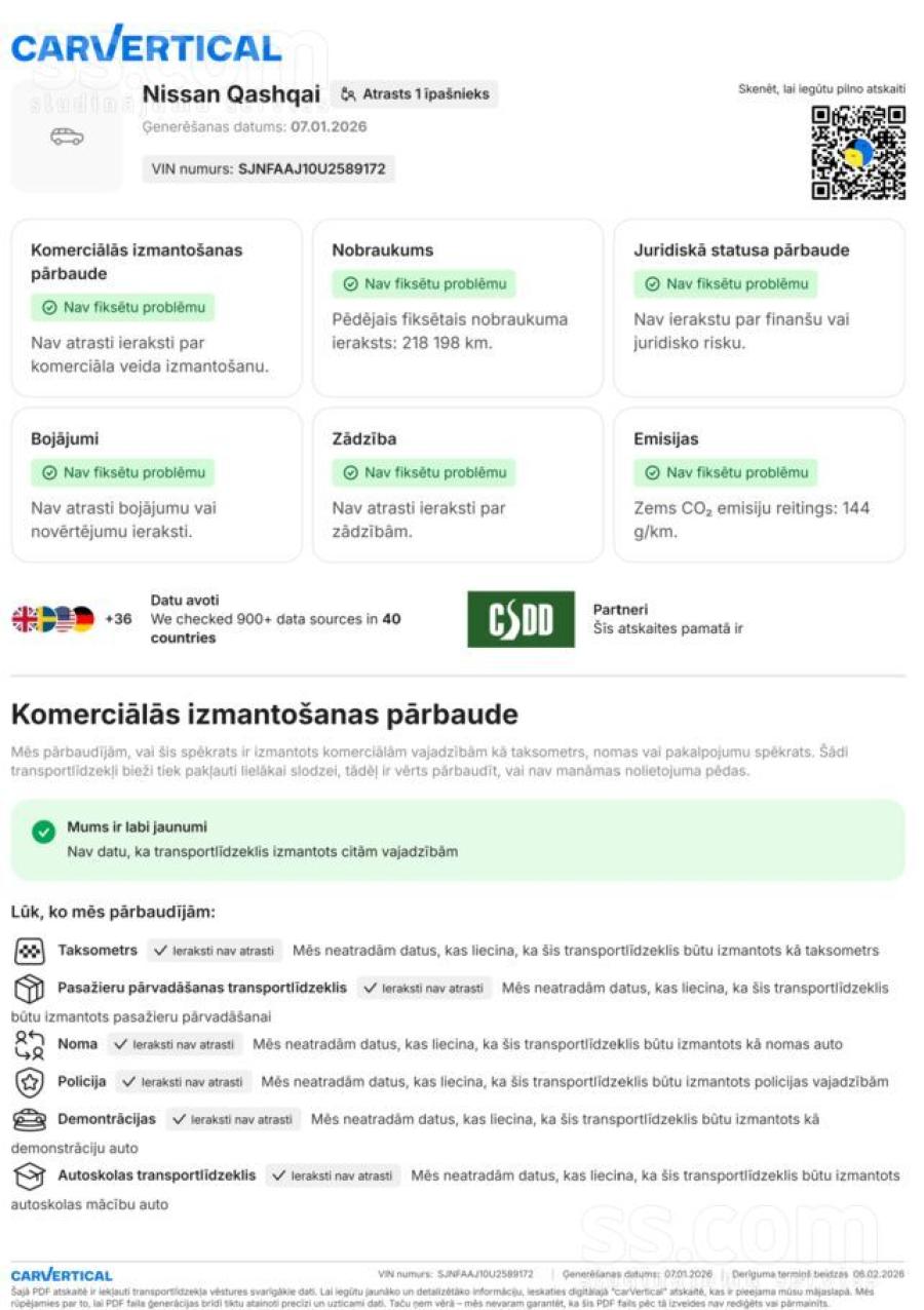 White Nissan Qashqai 2012 in Ogre, with an engine capacity of 1.60 L and mileage of 264 thousand km for 5450 €, photo 24 on AUTOMOTO.COM.LV