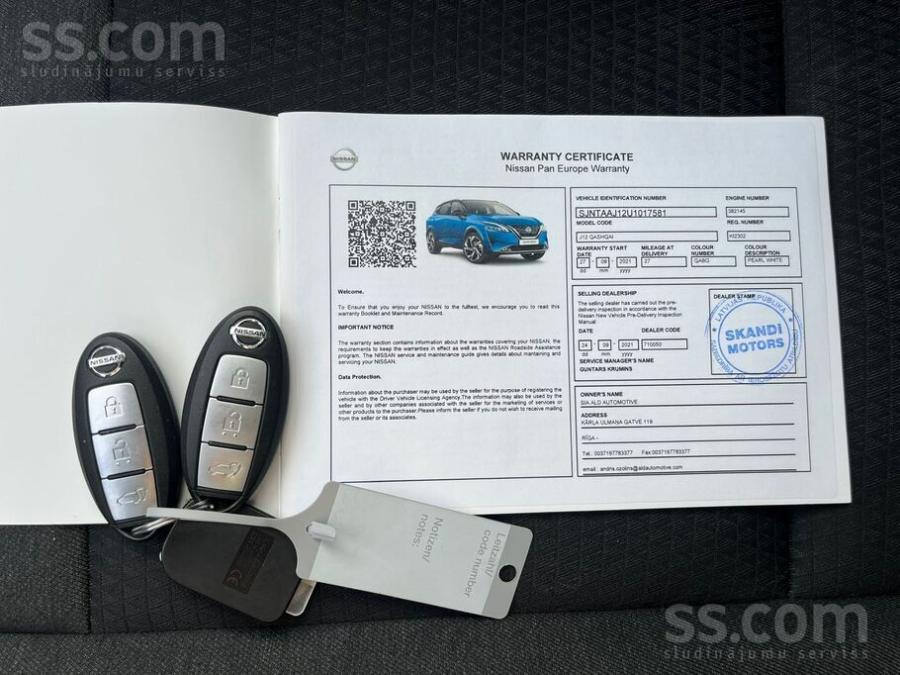White Nissan Qashqai 2021 in Riga, with an engine capacity of 1.30 L and mileage of 66 thousand km for 19950 €, photo 30 on AUTOMOTO.COM.LV