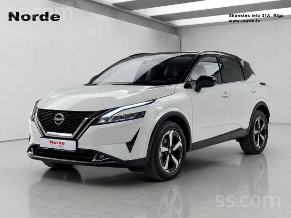 White Nissan Qashqai 2025 in Riga, with an engine capacity of 1.30 L and mileage of 25 thousand km for 26980 €, photo 1 on AUTOMOTO.COM.LV