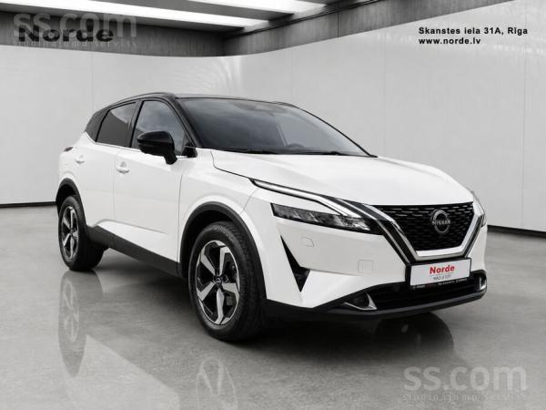 White Nissan Qashqai 2025 in Riga, with an engine capacity of 1.30 L and mileage of 25 thousand km for 26980 €, photo 2 on AUTOMOTO.COM.LV